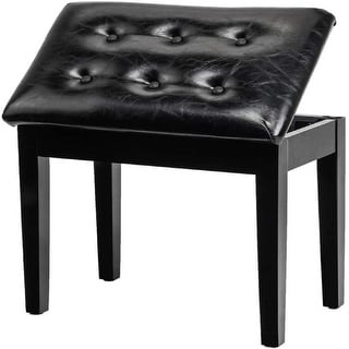 Button Surface Cushion Straight Leg Piano Stool with Storage - Bed Bath ...