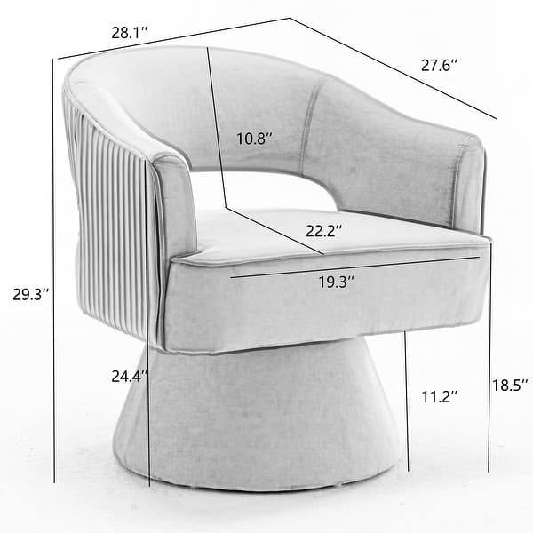 SEYNAR Modren Velvet Living Room Swivel Arm Barrel Chair with Tufted ...