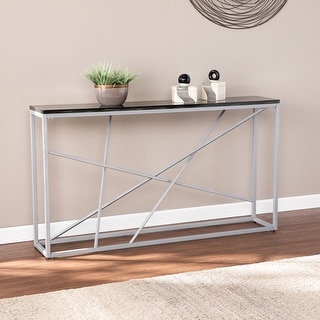 Faux Stone Skinny Console Table For Modern Narrow Spaces - Bed Bath ...