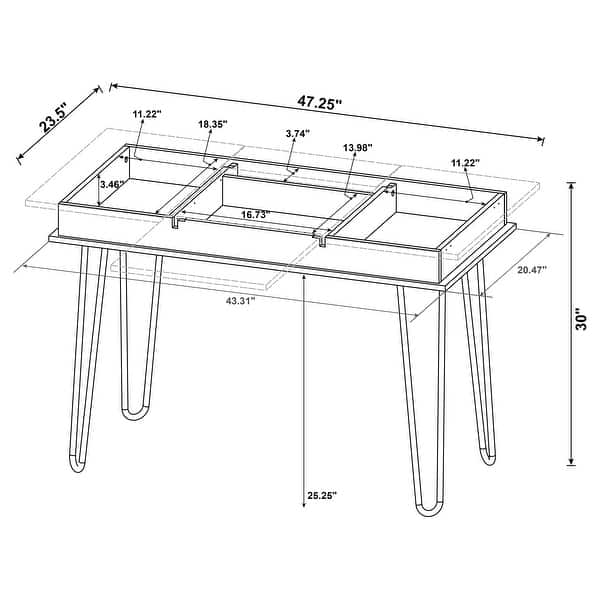 Sheeran 47-inch Writing Desk with Storage Rustic Amber - Bed Bath ...