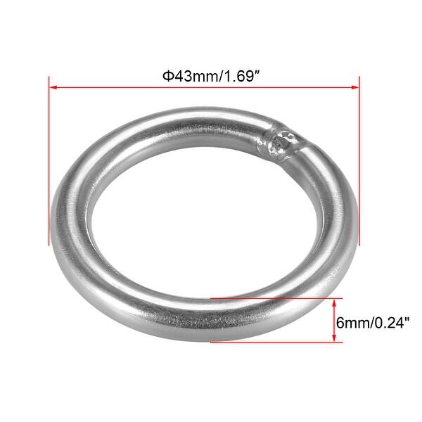 Welded O Ring, 50 x 6mm Strapping Round Rings Stainless Steel 4pcs ...