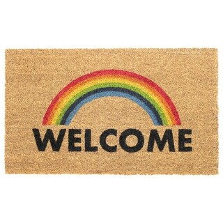 RugSmith Multi Machine Tufted Welcome Rainbow Doormat, 18"x30" - Bed ...