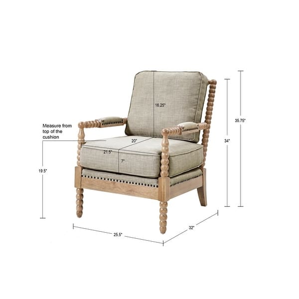 Madison Park Donohue Turned Wood Frame Armchair - Bed Bath & Beyond ...