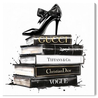 Inky Book Stack Canvas by Art Remedy, Gallery Wrapped - Bed Bath ...