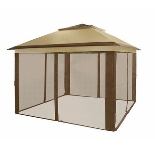 11 x 11 Foot Pop Up Gazebo Shelter, Outdoor Canopy w/4 Mosquito Net ...