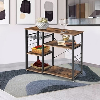 Bakers Rack w/ 4 Shelves Kitchen Bakers Rack Standing Coffee Bar Table - Bed Bath & Beyond ...