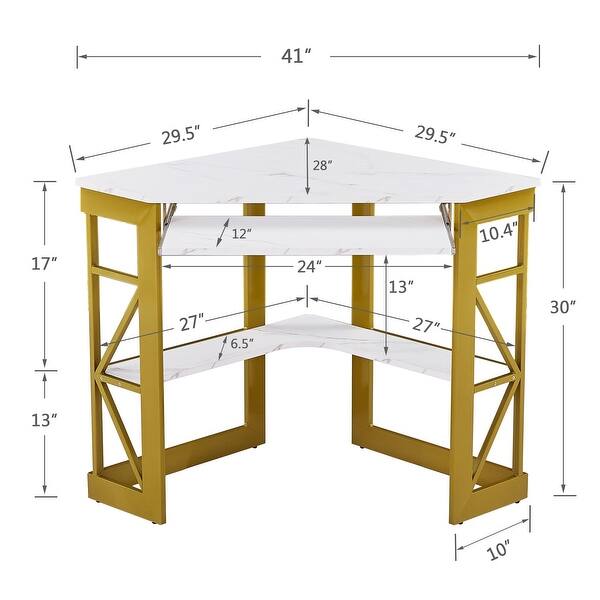 VECELO Triangle Corner Desk 90 Degrees Triangle for Computer, Small ...