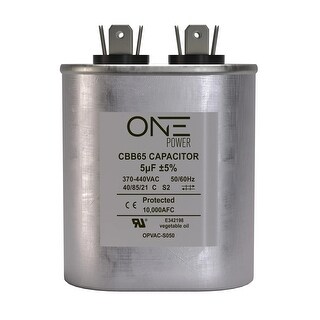 ONE Power 5-MFD, 370V or 440V Single Run A/C Capacitor 5 uF CBB65B Air ...