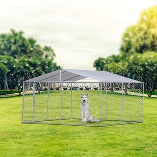 Outdoor Canopy Dog Kennel - Waterproof Haven, 157" x 157" x 71.65 ...