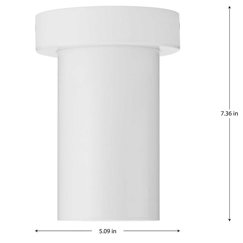 3" White Surface Mount Modern Adjustable Cylinder - 5.09 in x 5.09 in x ...