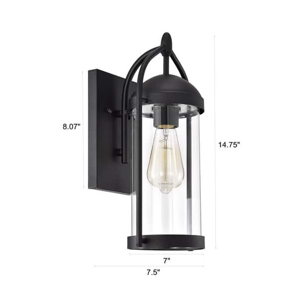 1-light Textured Black Outdoor Wall Lantern - Bed Bath & Beyond - 32517147
