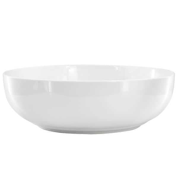 Our Table Simply White 11 Inch Round Porcelain Pasta Serving Bowl in ...