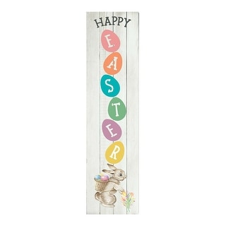 Happy Easter Egg Stack Vertical Wood Print Sign 5.5" x 24" - Bed Bath ...