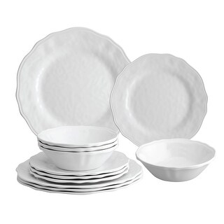 UPware 12-Piece Dimple Melamine Dinnerware Set - On Sale - Bed Bath ...