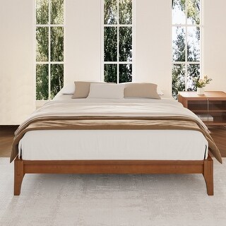 12-inch platform bed frame, supported by wooden strips, no box spring ...
