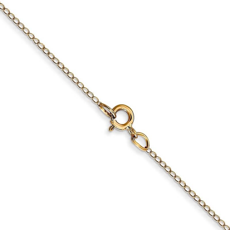 Curata 14k Yellow Gold Solid 0.42mm Carded Curb Chain Necklace Options ...