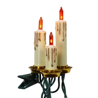 Kurt Adler UL 15-Light White Triple Candle Extended Light Set with ...