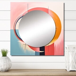Designart "Abstract Sunrise Midcentury Landscape" Abstract Midcentury ...