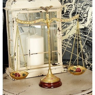 Gold Metal Small Vintage Style Decorative Scales with Red and Green ...