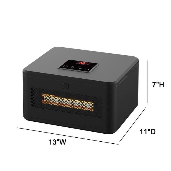 Infrared Quartz Space Heater with Magnetic Remote Control - Black - Bed ...