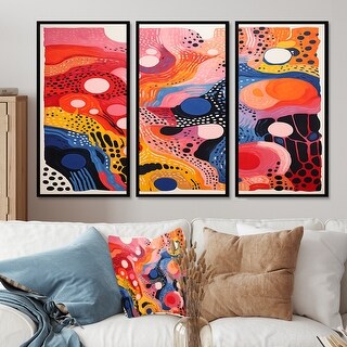 Bubbling Colorfields Retro Primary Colors - Abstract Painting Canvas ...