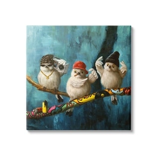Stupell Hip Hop Bird Trio Urban Graffiti Tree Boombox Canvas Wall Art ...
