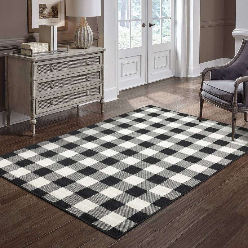 Style Haven Gingham Check Indoor/Outdoor Area Rug.. - On Sale ...