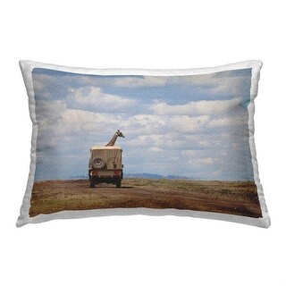 Stupell Giraffe in Savanna Truck Printed Outdoor Throw Pillow Design by ...