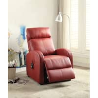 Red PU Leather Power Lift Recliner with Wired Controller, Contemporary ...
