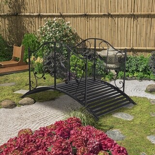 Courtyard Bird Pattern Arched Handrail Courtyard Iron Bridge - Bed Bath ...