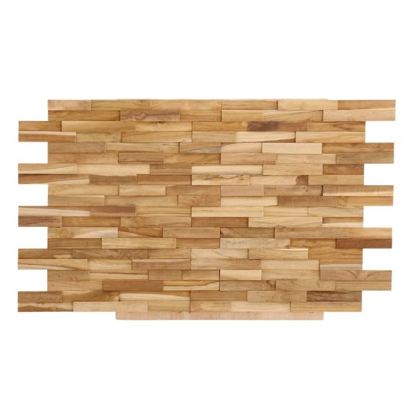 Nordic Teak (13 sq ft) Rustic 3D Wall Panels - Overstock - 42880589