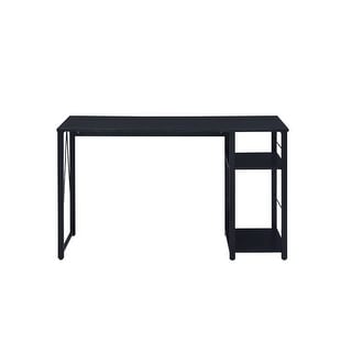 47” Modern Reversible Writing Desk with Shelves Rectangular Wood Top ...