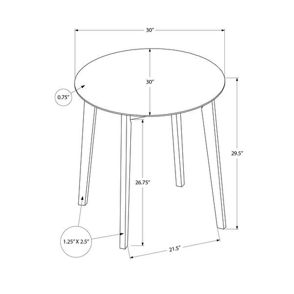 Monarch Specialties - Dining Table, 30" Round, Small, Kitchen, Dining ...