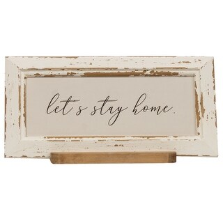 Let's Stay Home Distressed Frame w/Holder - Bed Bath & Beyond - 36295866