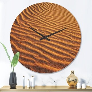 Designart 'Beautiful Sand Desert Dunes' Modern Wood Wall Clock - Bed ...