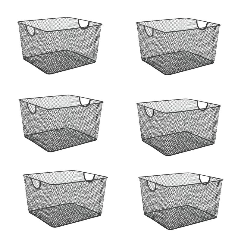 Ybm Home Wire Mesh Open Bin Shelf Storage Basket Kitchen Pantry ...