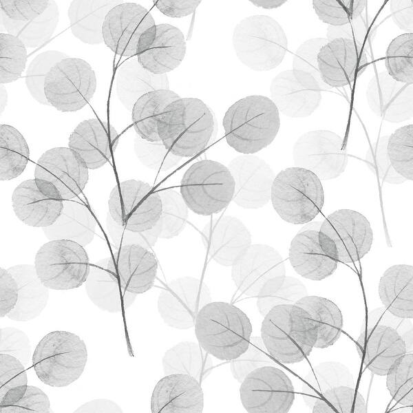 Grey Leaves Wallpaper Peel and Stick and Prepasted - Bed Bath & Beyond ...