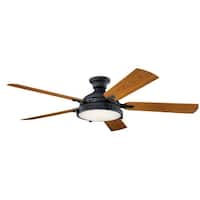 Kichler Lighting Hatteras Bay 60-inch LED Ceiling Fan Distressed Black ...