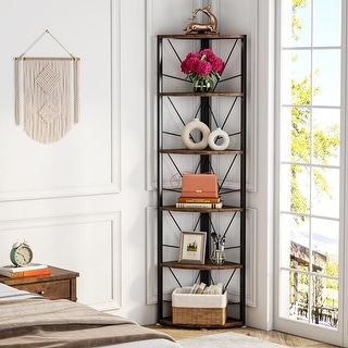 5 Tier Corner Shelf, Narrow Tall Corner Bookshelf - Bed Bath & Beyond ...