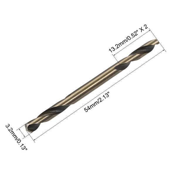HSS Twist Double End Drill Bits Titanium Coating Straight Shank 3.2mm ...