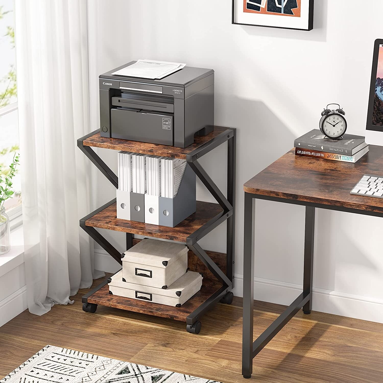 3 Tier Printer Stand Industrial Printer Cart with Storage On Sale Bed Bath Beyond 35283823