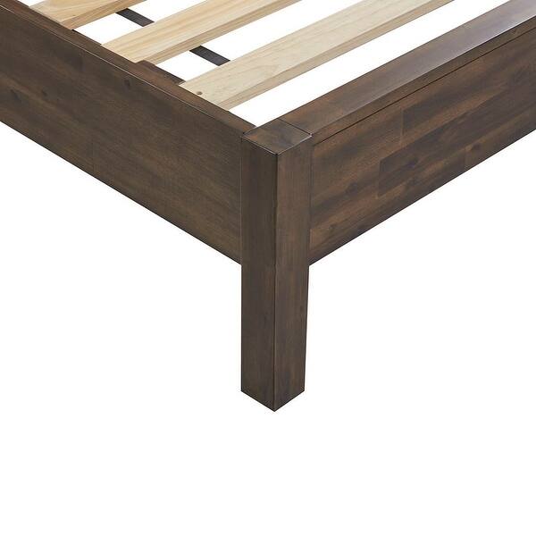 Brown Mercer Queen size Platform Bed with solid wood slats and legs ...