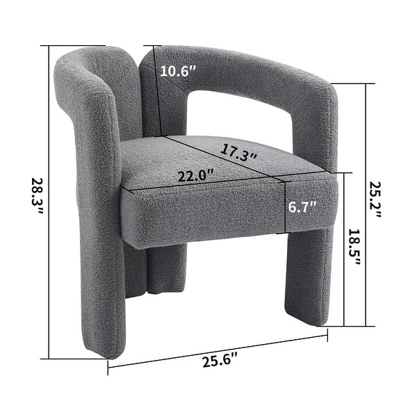Teddy Fabric Modern Dining Chair Armchair Single Sofa Chair With Stable ...