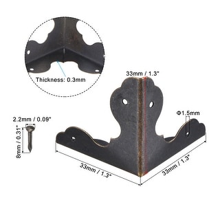 33x33x33mm Metal Box Corner Protectors Edge Guard Bronze Tone 8pcs ...