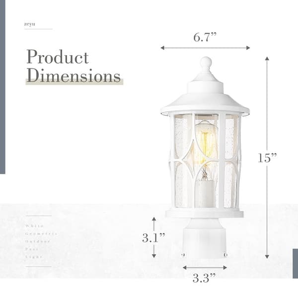 2 Pack Modern Outdoor Post Lanterns for Patio Garden, Seeded Glass ...
