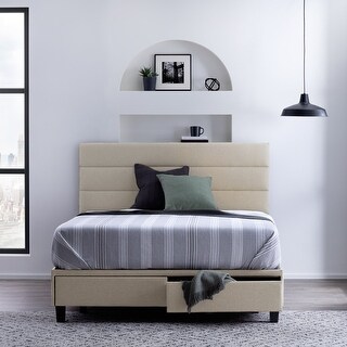 Brookside Upholstered Bed with Horizontal Channel Tufted Headboard and ...