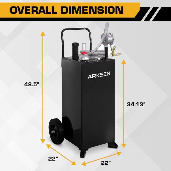 Arksen 30 Gallon Portable Fuel Transfer Gas Caddy Gasoline Tank - Bed ...
