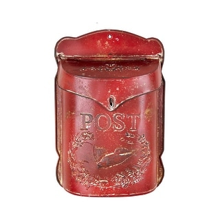 Red Embossed Tin "Post" Letter Box - Bed Bath & Beyond - 35866692