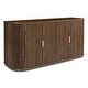 Edgemod 71" Ribbed Walnut Sideboard With Brass Handles - Bed Bath ...