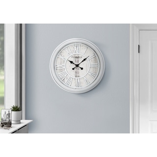 Clocks, 20" Round, Wall Clock, Grey, Transitional - Bed Bath & Beyond ...
